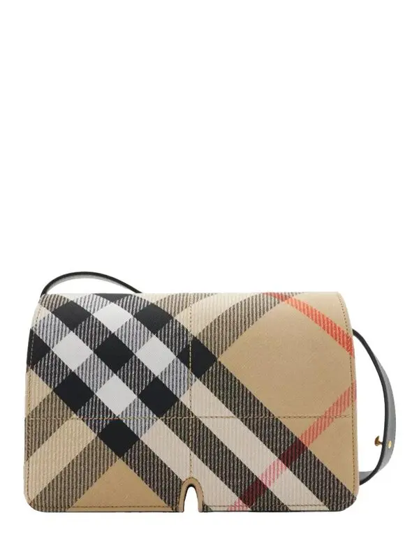 Burberry Snip Checked Foldover-top Shoulder Bag - Sand