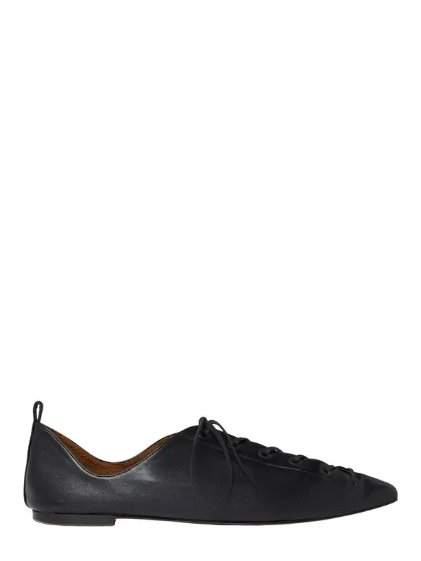 Stella McCartney Pointed Toe Lace-up Loafers - Black