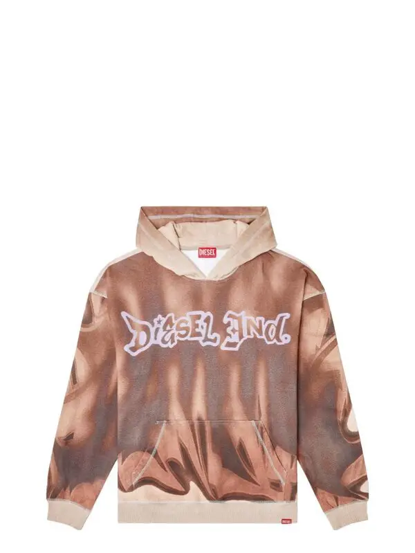 DIESEL® Printed Logo Hoodie - Brown