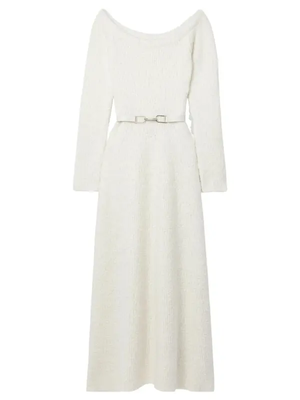 Gabriela Hearst Off-shoulder Long Sleeve Maxi Dress - White