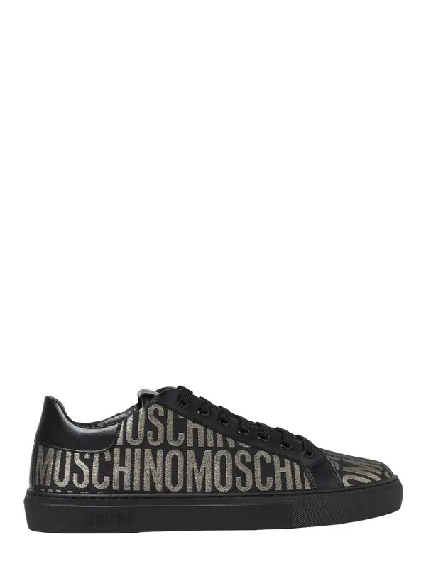 Moschino Tie Low Upper Board Sneakers - Black
