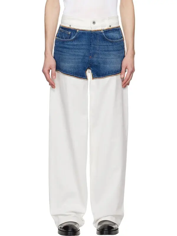 JEAN PAUL GAULTIER Petit Grand" Panelled High-rise Jeans - White
