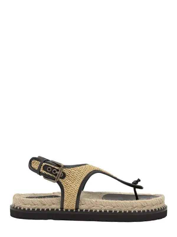 CastaÑer Open Toe Flat Sandals - Black