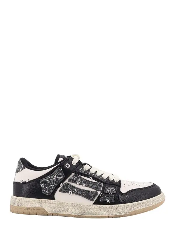 Amiri Bandana Skel Top Low Leather Low-top Sneakers - Black