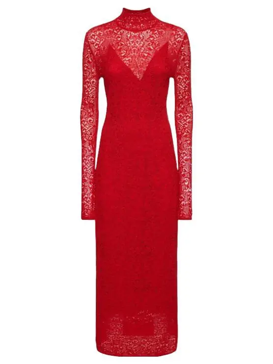 Gabriela Hearst Lethe Knitted Wool Blend Long Dress - Red