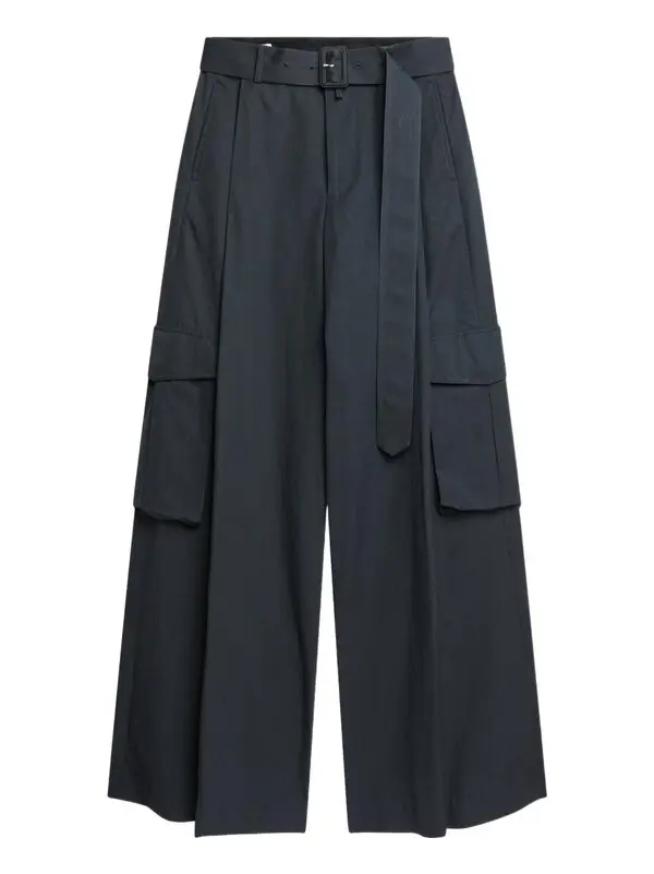 Dries Van Noten Belted Wide-leg Cargo Pants - Black