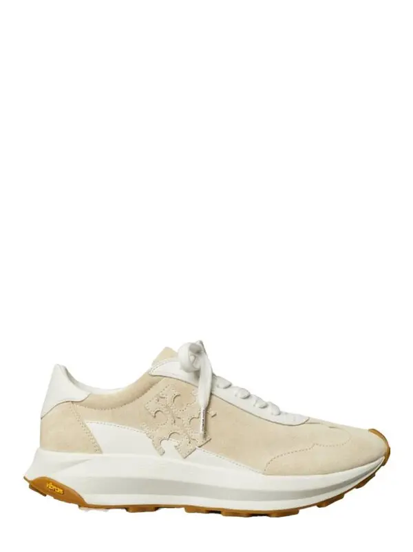 Tory Burch Patchwork Lace-up Sneakers - Light Cream/white
