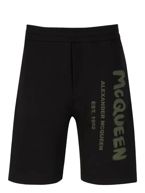 Alexander McQueen Logo Printed Bermuda Shorts - White