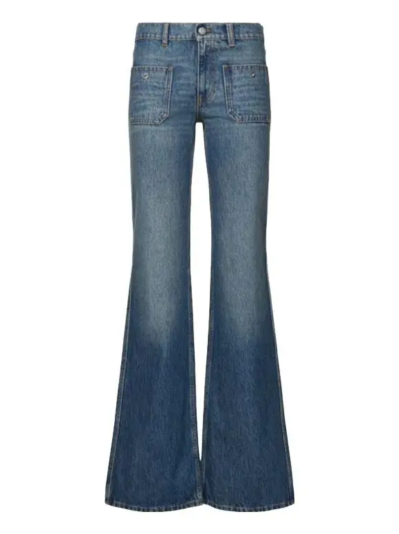 Coperni High-rise Flared Denim Trousers - Blue