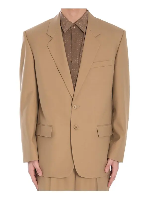 Saint Laurent Single-breasted Long-sleeved Jacket - Nude