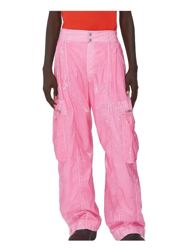 Bottega Veneta Logo Button Open And Close Casual Pants - Pink