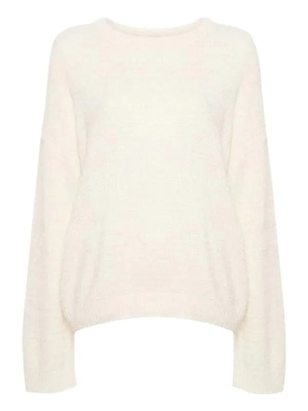 TOTEME Crew Neck Drop Shoulder Jumper - Cream