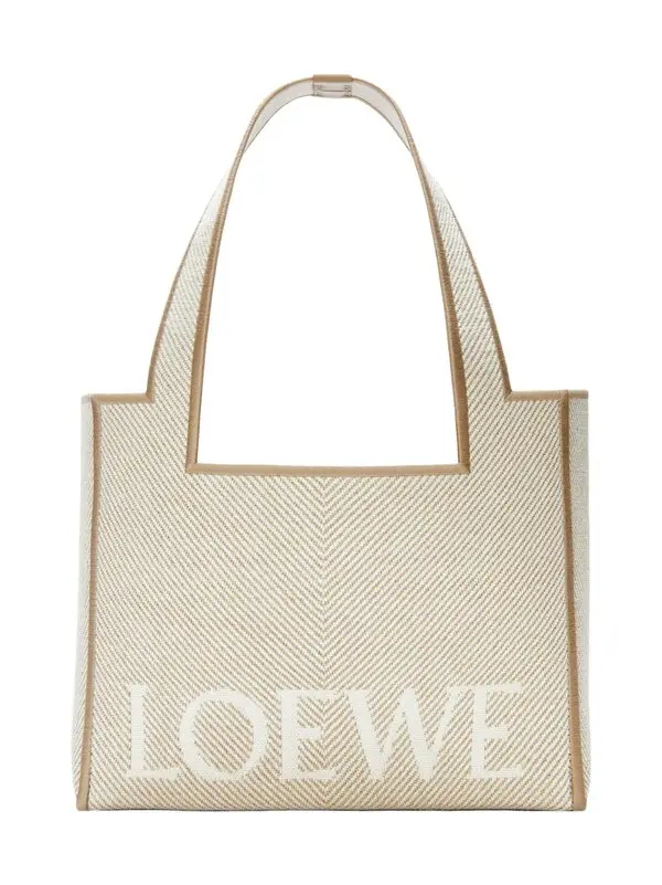 Loewe Medium Jacquard Canvas Tote - Ecru