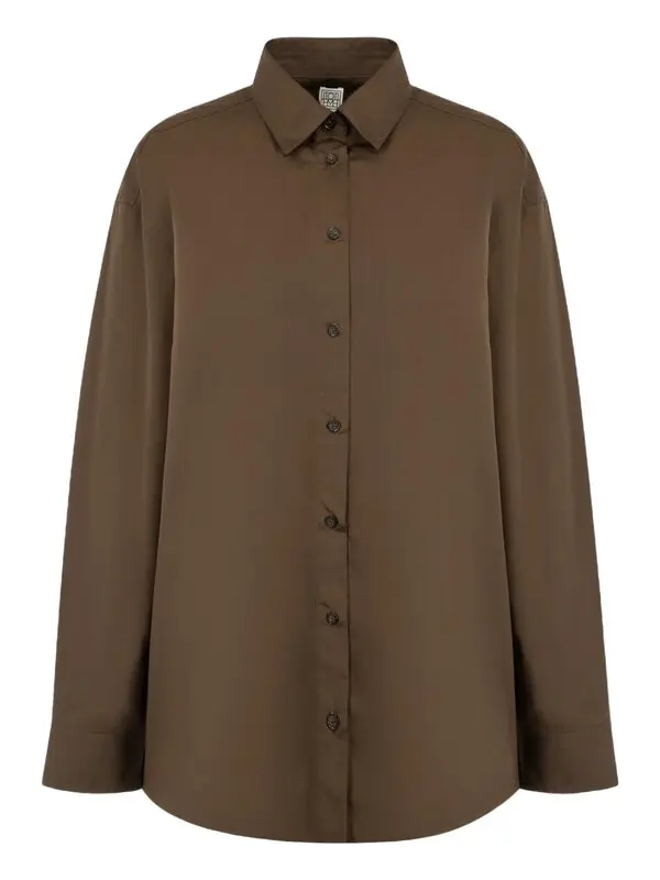 TOTEME Button-down Cotton Shirt - Pepper Color