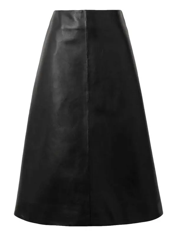 Magda Butrym Leather Midi Skirt - Black