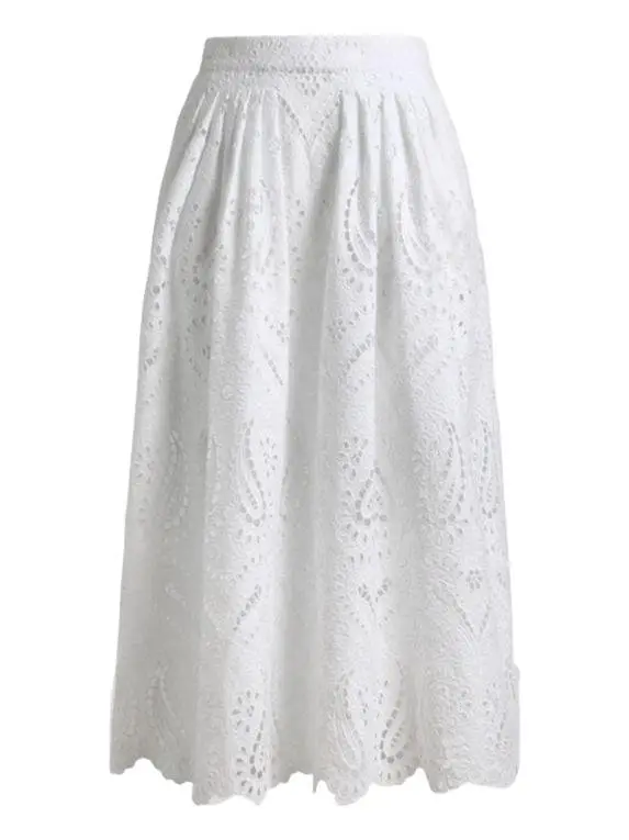 Etro Openwork Midi Skirt - White