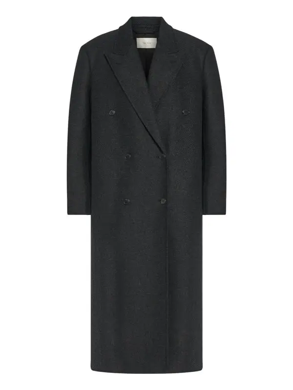 THE ROW Hariet Double-breasted Mid-length Coat - Grey