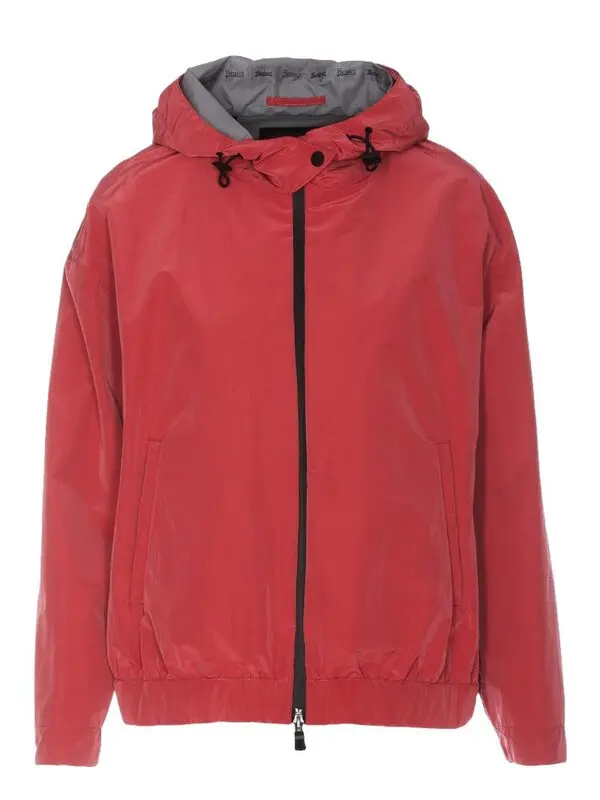 Herno Zip-up Hooded Jacket - Red
