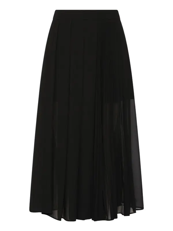 Marella Pleated Midi Skirt - Black