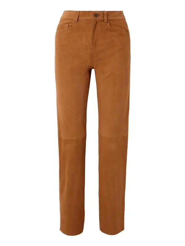 BLAZÉ MILANO Straight Leg Pants With Belt Loops - Tan