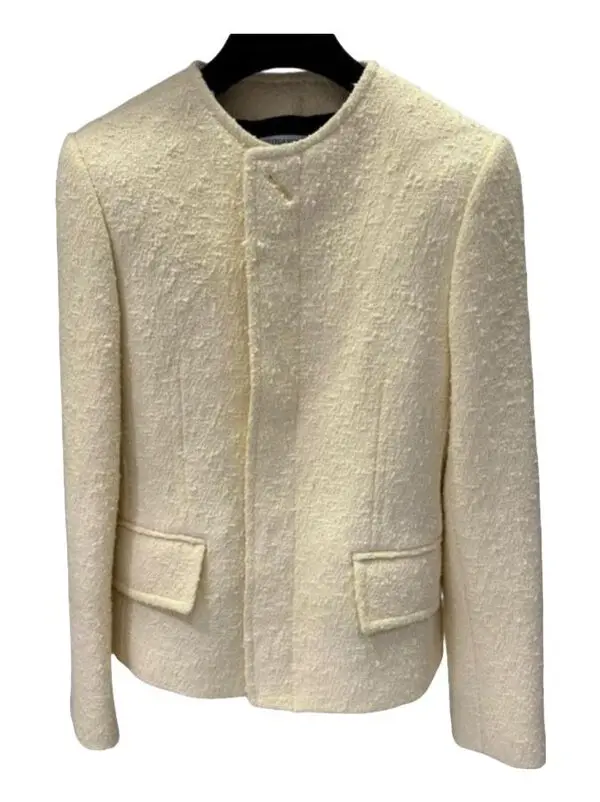 Bottega Veneta Textured Long Sleeve Jacket - Nude
