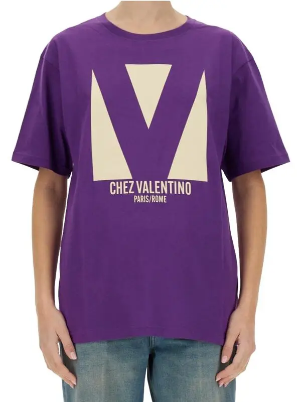 Valentino Garavani Chez Printed Crewneck T-shirt - Purple