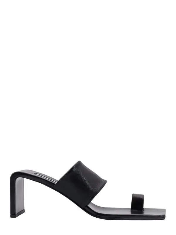 JIL SANDER Square Toe Thong Mules - Black