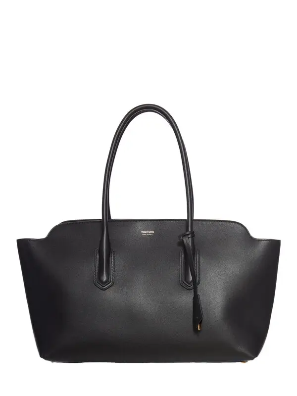 TOM FORD Logo Stamp Large Shoulder Bag - Black