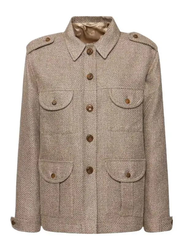 BLAZÉ MILANO Single-breasted Casual Jacket With Button Details - Beige