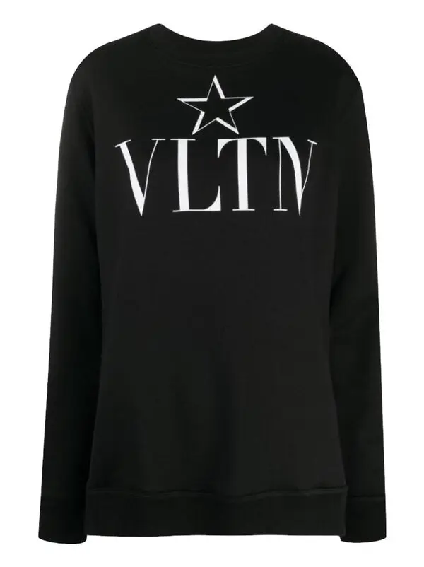 Valentino Garavani Printed Long Sleeve Sweater - Black