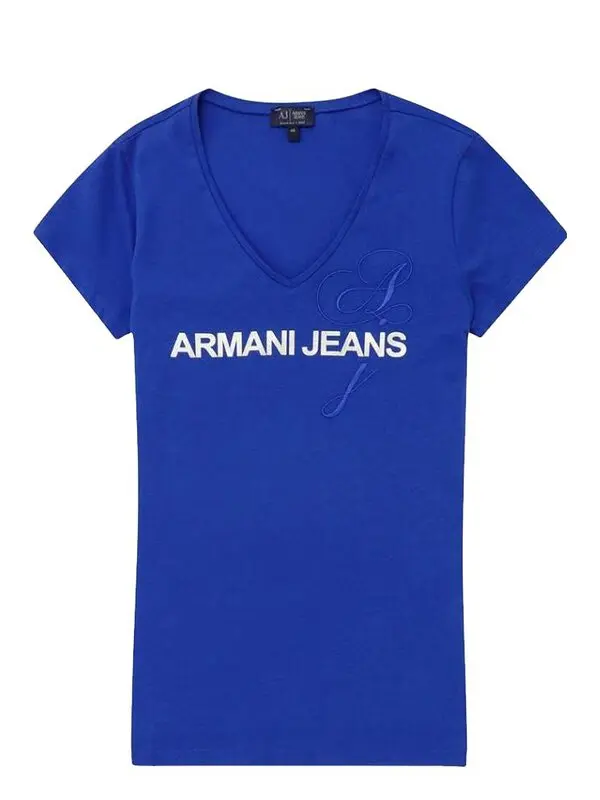 Emporio Armani V-neck Short-sleeved T-shirt - Blue