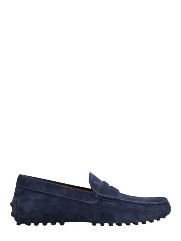 TOD'S Gommino Driving Shoes In Calf Suede - Blue