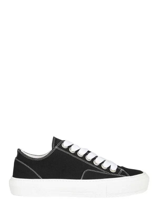 MSGM Round Toe Lace-up Sneakers - Black