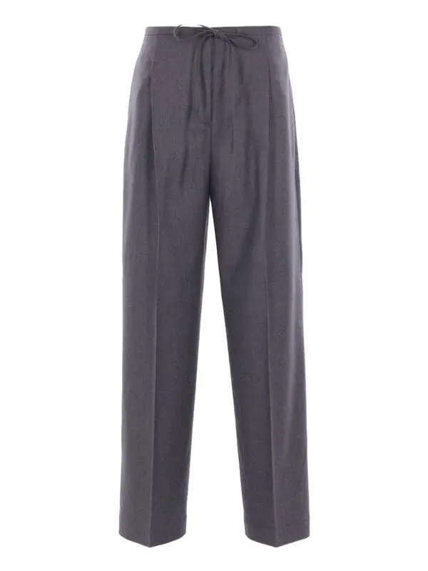 RÓHE Drawstring-waist Pleated Trousers - Black