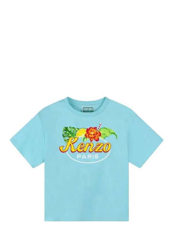 Kenzo Logo Organic Cotton T-shirt - Blue