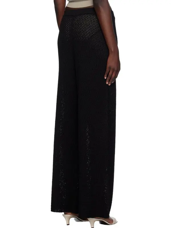 TOTEME Viron Crochet Straight Trousers - Black