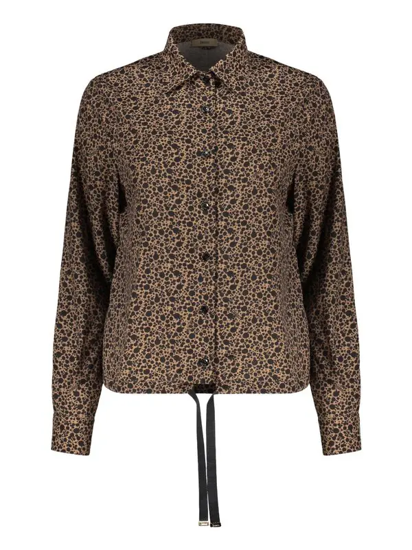 Herno Printed Tie-hem Shirt - Brown