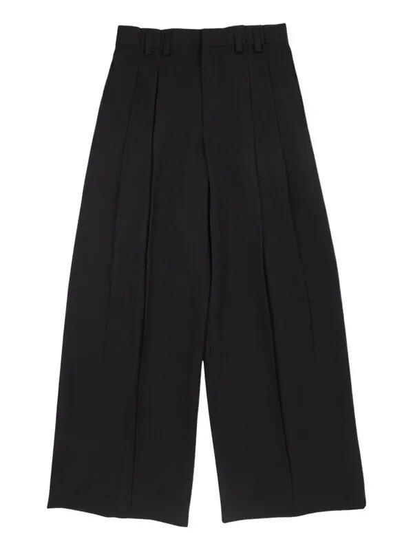 JIL SANDER Tailored Pleated Wide Leg Trousers - Black