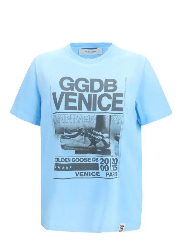 GOLDEN GOOSE Graphic Print T-shirt - Blue