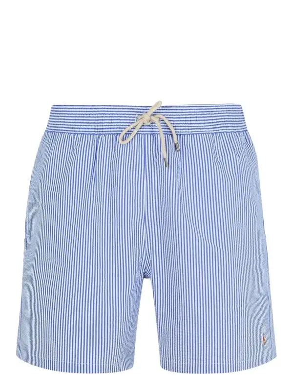 Polo Ralph Lauren Seersucker Striped Swim Shorts - Blue