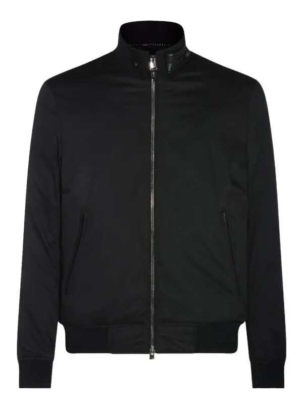Canali Long-sleeved Zip-up Bomber Jacket - Black