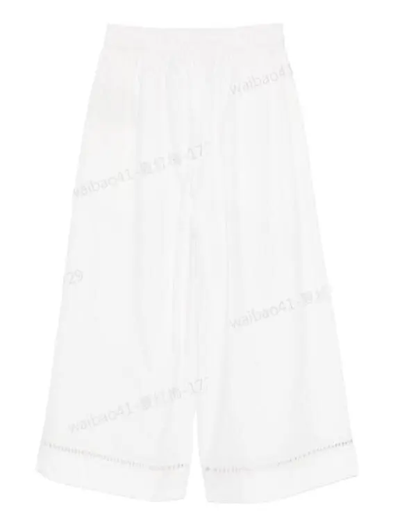 YVES SALOMON Wide-leg Cropped Pants - White