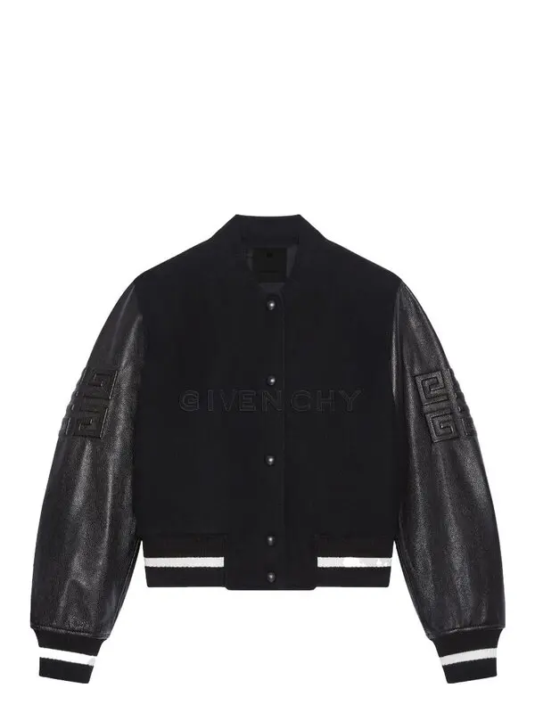 Givenchy Cropped Varsity Jacket - Black
