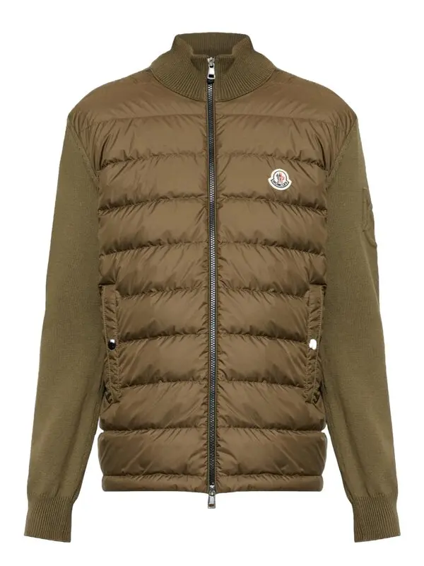 Moncler Padded Zip-up Cardigan - Olive Green