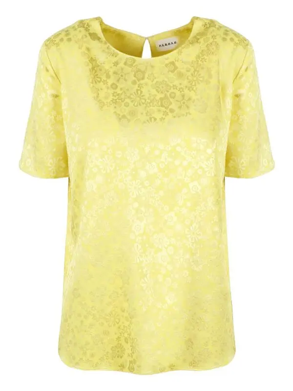 P.a.r.o.s.h Floral Motif Blouse - Yellow