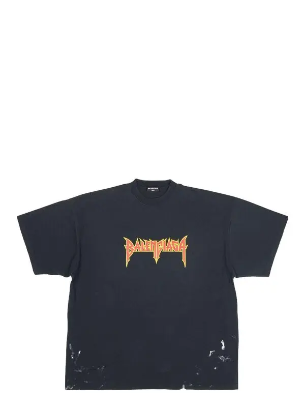Balenciaga Oversized Metal Art Painting T-shirt - Black