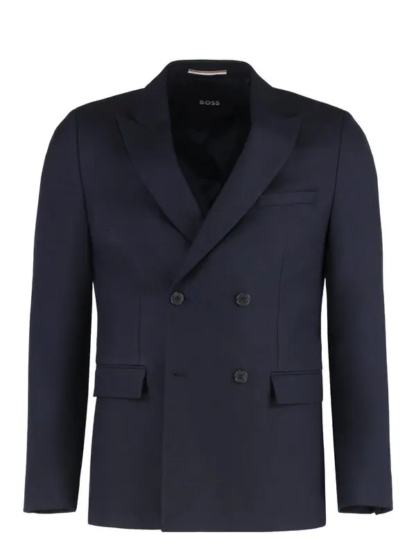 Hugo Boss Double Breasted Blazer - Black