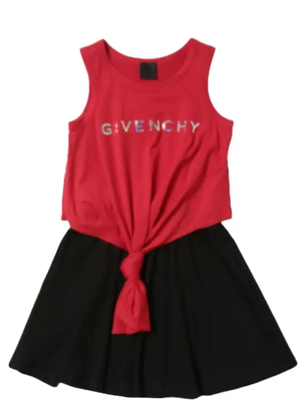 Givenchy Logo Print Sleeveless Dress - Black