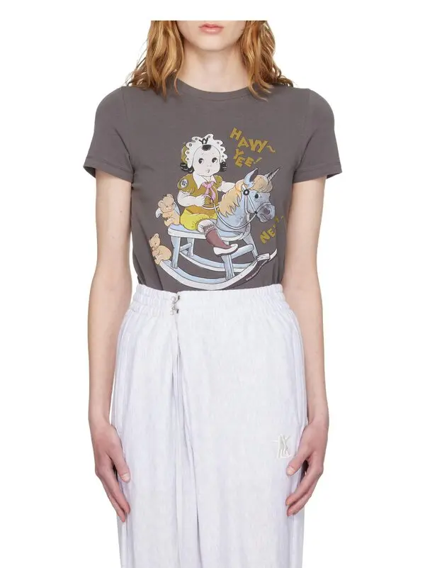 OPEN YY Graphic T-shirt - Charcoal-grey