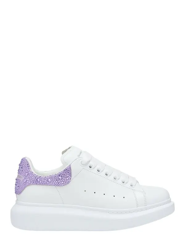 Alexander McQueen Embellished Oversized Sneakers - White/lavender